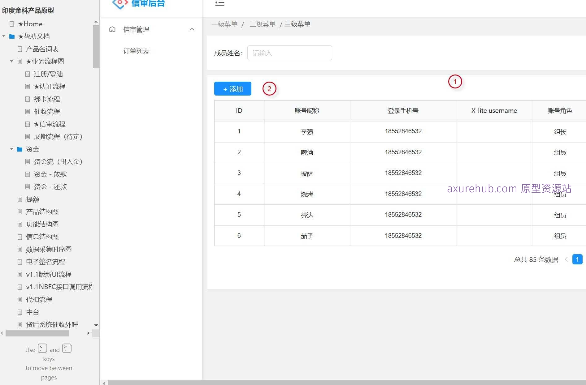 金融行业信贷管理B端系统产品原型模板案例Axure RP源文件下载_AxureHub产品原型资源站